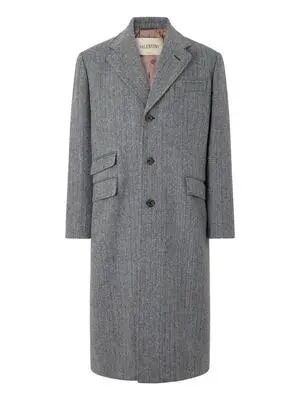 Valentino Garavani Virgin Wool Herringbone Coat - Gray