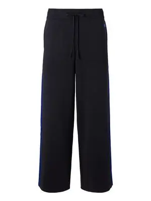 WALES BONNER Wales Bonner - Straight-Leg Logo-Embroidered Knitted Drawstring Sweatpants - Men - Blue - M