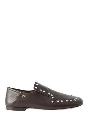 WALES BONNER WALES BONNER Embellished Leather Loafers Brown