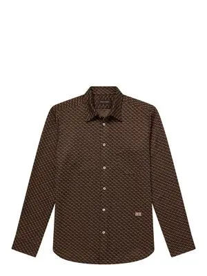 WALES BONNER Doshi Button-down Jacquard-knit Shirt - Brown