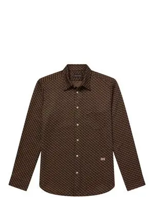 WALES BONNER Doshi Button-down Jacquard-knit Shirt - Brown