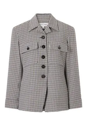 Veronica Beard Molyneux Houndstooth Jacquard Blazer - Blue
