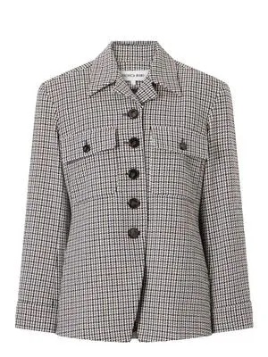 Veronica Beard Molyneux Houndstooth Jacquard Blazer - Blue