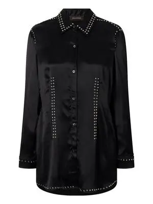 WALES BONNER Mystic Studded Satin Shirt - Black