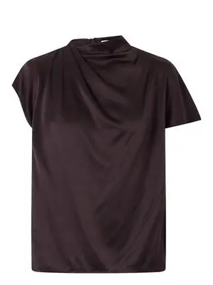Staud Davina Silk-blend Top - Brown