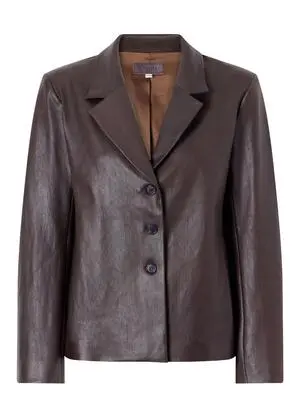 Stouls Helly Leather Blazer - Brown