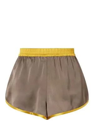 Staud Aero Satin Shorts - Beige
