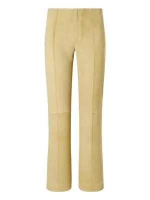 Stouls Georgette Straight-leg Suede Pants - Neutrals