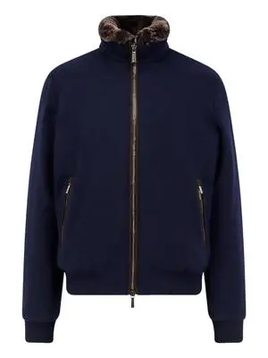 MOORER Moorer Wool And Cashmere Bomber Jacket With Fur Detail