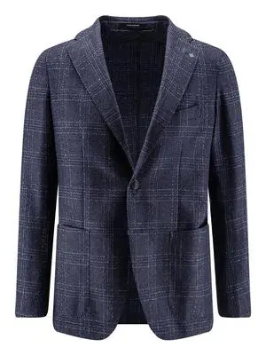 Tagliatore Singlebreasted Virgin Wool Blend Blazer - Blue