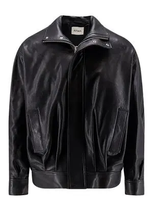 ARMA Paulo Leather Bomber Jacket - Black