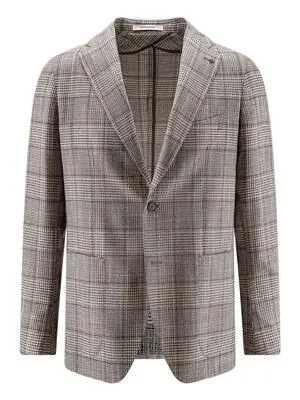 Tagliatore Singlebreasted Virgin Wool And Silk Blazer - Beige