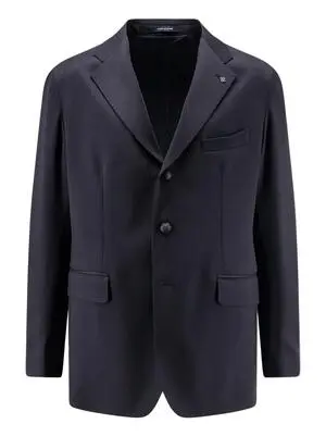 Tagliatore Singlebreasted Stretch Virgin Wool Blazer - Blue