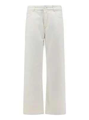 AMI Paris Straight Leg Denim Trousers - White
