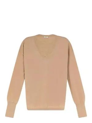 Aspesi V-neck Virgin Wool Sweater - Beige