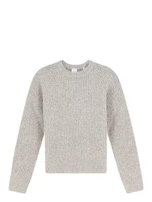 Aspesi Virgin Wool Braided Knit Crewneck Sweater - Grey