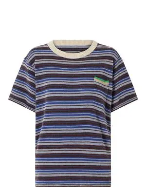 MAISON MARGIELA Striped Knitted T-shirt - Brown