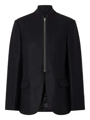 MAISON MARGIELA Wool-blend Zip-up Blazer - Black