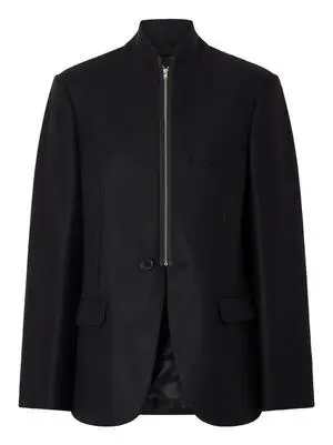 MAISON MARGIELA Wool-blend Zip-up Blazer - Black