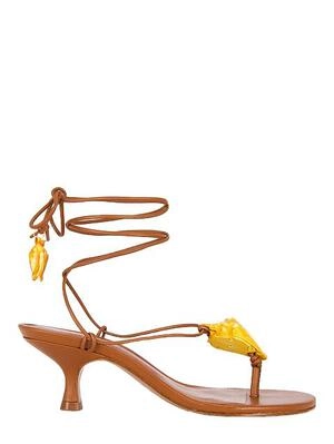 Farm Rio Shell Macrame Kitten Heel - Cuoio