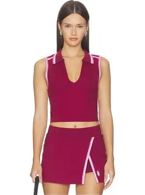 FREE PEOPLE Free People X Fp Movement Forehand Polo Top In Red.