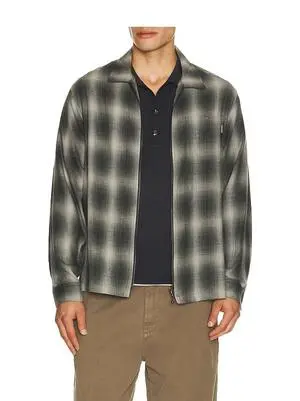 THISISNEVERTHAT Nep Check Zip Shirt In Grey - Black