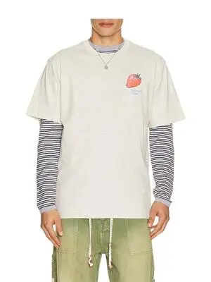 THISISNEVERTHAT Strawberry Tee In Light Grey - Oatmeal