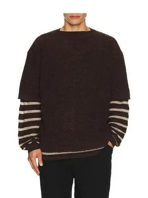 ISA BOULDER Repeat Stripe Layered Top - Soil
