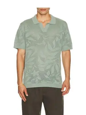 VINTAGE SUMMER Vintage Summer Sweater Knit Polo In Green.