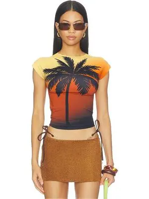1XBLUE Palm Tree Print T-shirt - Multi