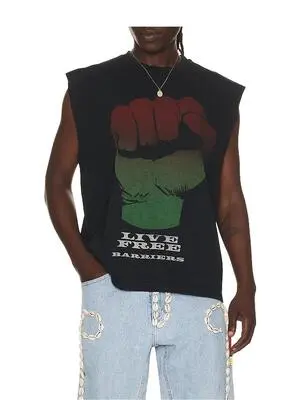 BARRIERS WORLDWIDE Fist Sleeveless Tee - Black