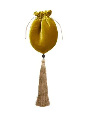 Le Sundial Lee' Velvet Clutch With Tassel Detail - Yellow
