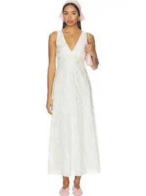 STONE COLD FOX X Leah Voile Maxi Dress In Ivory - Egret