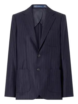 Polo Ralph Lauren Pinstriped Wool Blazer - Blue