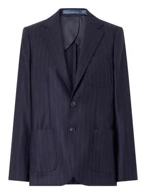 Polo Ralph Lauren Pinstriped Wool Blazer - Navy