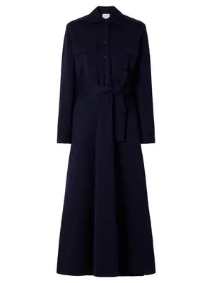 Giuliva Heritage The Dora Wool-jersey Midi Dress - Blue