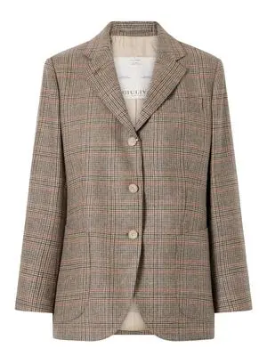 Giuliva Heritage The Andrea' Prince Of Wales Checked Wool And Cashmere-blend Blazer - Brown