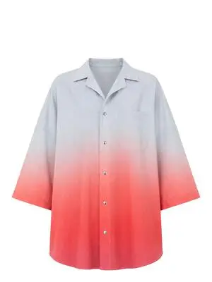 MYSIMPLICATED Short Sleeve Shirt With Gradient Fade - Red/blue