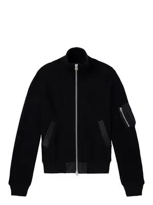 Sacai Knitted Wool Blouson Jacket - Black