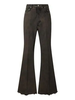 Rick Owens Bolan Flared Frayed Jeans - Gray