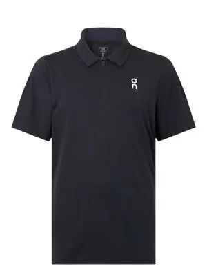 On Court Logo-printed Shell Polo Shirt - Black