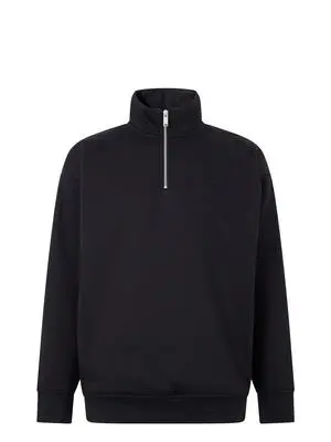 On Club Collective Logo-embroidered Cotton-blend Jersey Half-zip Sweater - Black