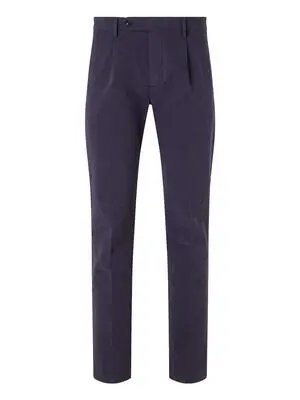 Massimo Alba Ionio2 Pleated Cotton-blend Trousers - Blue