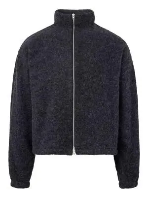 JIL SANDER Brushed Wool-blend Blouson Jacket - Navy