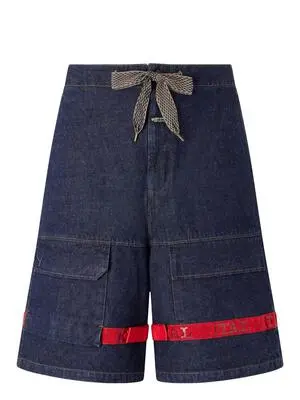 Kapital Nouvelle Shuttle Straight-leg Denim Shorts - Blue