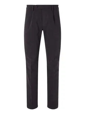 Massimo Alba Ionio2 Pleated Cotton-blend Trousers - Black