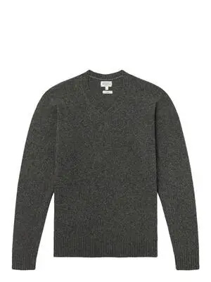 Hartford Wool V-neck Sweater - Gray