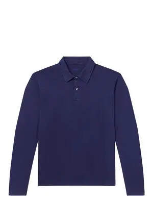 Hartford Cotton-jersey Polo Shirt - Blue
