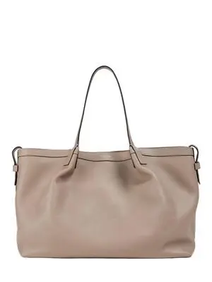 SERAPIAN Secret Pebbledleather Tote - Mushroom