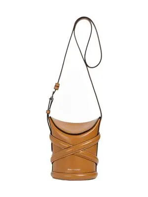 Alexander McQueen The Curve Leather Bucket Bag - Tan